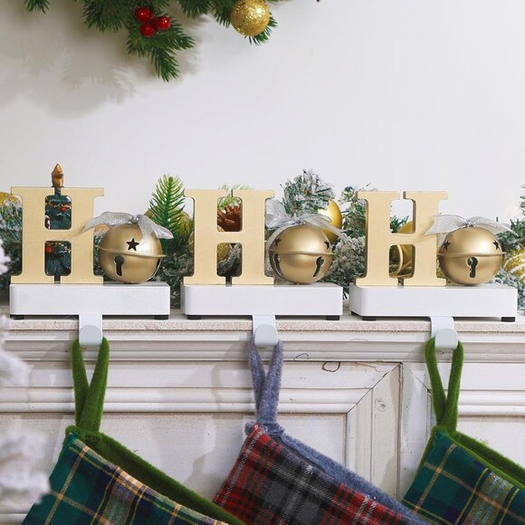 Holiday | Giftready Champagne Gold Hohoho Stocking Holders Set Of 3 ...